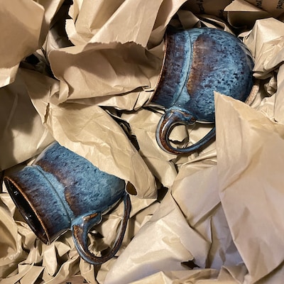 Large Blue Coffee Mug, Handmade Ceramic, Ready to Ship - Etsy