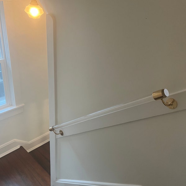 Custom Lucite Handrail by Luxholdups, Lucite and Brass Indoor Stair ...