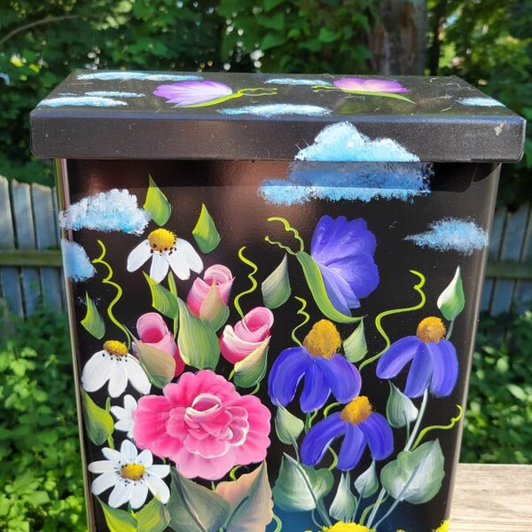 Burgundy Roses Mailbox, Hand Painted, UV Resistant, Horizontal Medium ...