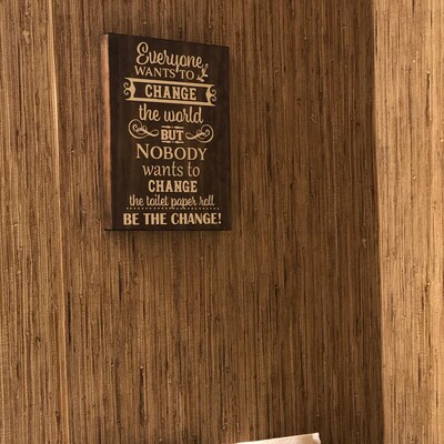 Change the Toilet Paper Bathroom Sign Rustic Wood Sign - Etsy