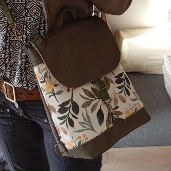 Forest Cottagecore Backpack for Women, Green Botanical Crossbody Bag ...