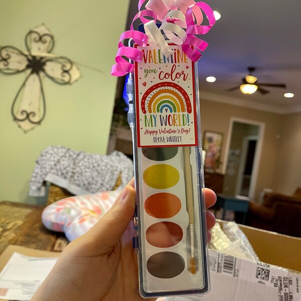 Editable Rainbow Valentine's Day Gift Tag Valentine You Color My World ...