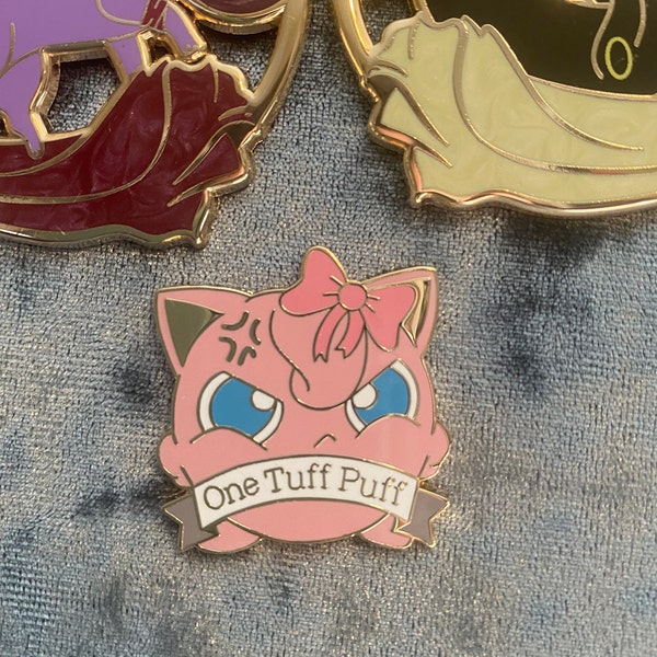 One Tuff Puff Hard Enamel Pin // Motivational Jigglypuff // 30mm Wide ...