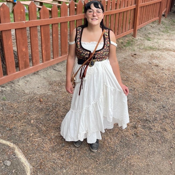 Hobbit Bodice, Chestnuts Autumn Renaissance Corset Flowers Cottagecore ...