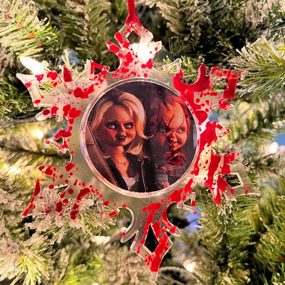 Horror Christmas Snowflake Ornament bride of Chucky Chucky and Tiffany ...