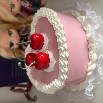 Heart Fake Cake Sprinkle Cherry Mirror White Hangable - Etsy