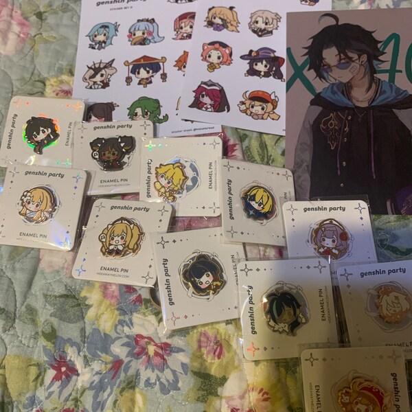 GACHA Genshin Party Chibis - Hard Enamel Pins (SET B) - Etsy