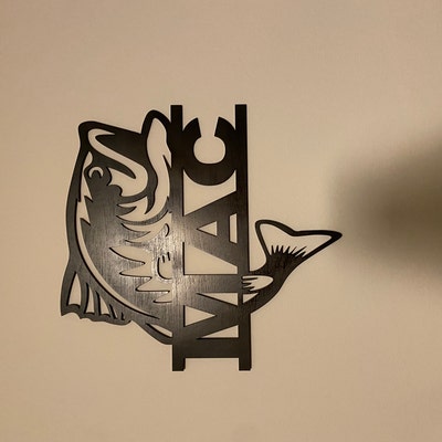 Wood Fish Wall Sign, Bedroom Door Sign, Man Cave Sign, Boy Room Decor ...