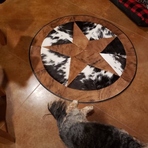 Genuine Leather Binding Cowhide Rug, Hereford Actual Size 7.0X7.4 FT ...