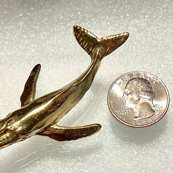 Brass Humpback Whale Miniature Blue Whale Nautical - Etsy