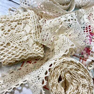 Ecru Cotton Crochet Lace Trim, Insertion Lace - Etsy