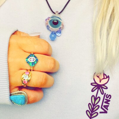 Glass Eye Pendant, Flameworked Boro, Yellow Iris, Blue Casing With ...