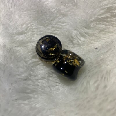 Dark Blue Plugs Gold Gauges Blue Wedding Plugs 0g 00g 1/2 Inch 30mm ...