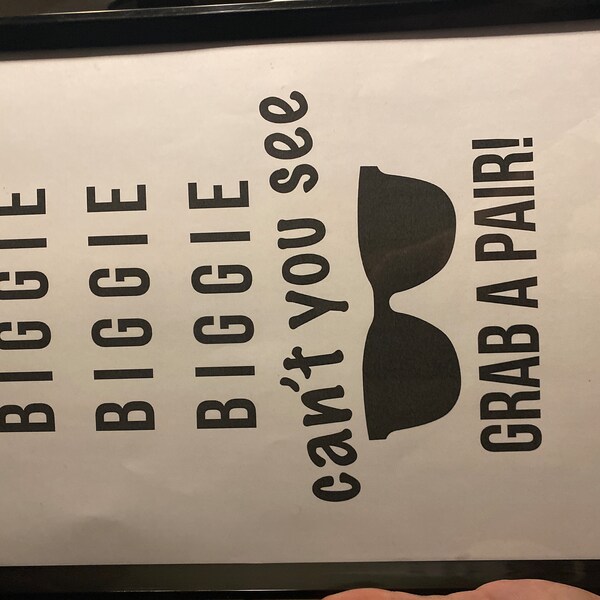 NOTORIOUS ONE Birthday Sign - Biggie Party - FAVORS - Sunglasses - Hip ...