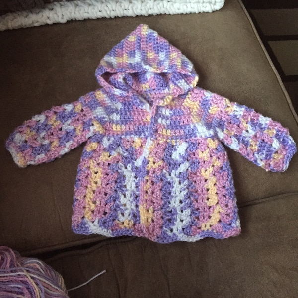 Hood Crochet Pattern, Baby Sweater, Top Down, Hood Seam Only, Newborn ...