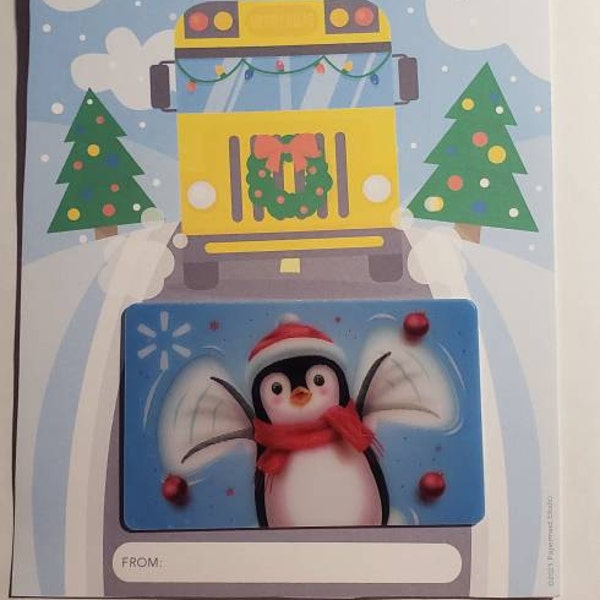 PRINTABLE Bus Driver Christmas Card Thank You -- Printable Bus Driver ...