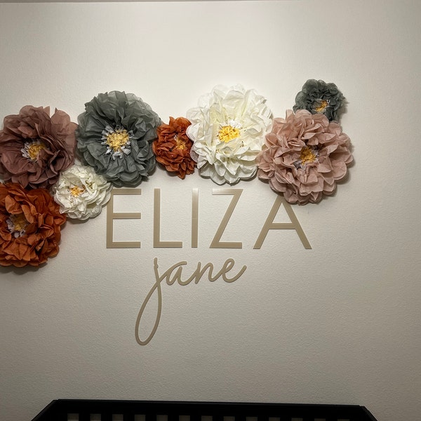 First and Middle Sign Name - Gold Mirror Name Sign - Custom Name Sign ...