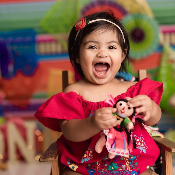 Mexican Traditional Baby Bodysuit. Floral Hand Embroidered Bodysuit ...
