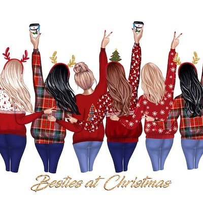 Buy and Build Your Own Best Friends Custom Art, Besties Clipart, BFF PACK, Customizable Clipart ...