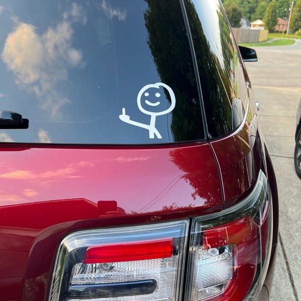 Stick Figure Flipping off Vinyl Decal - Etsy