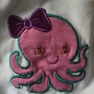 Girl Octopus Applique Machine Embroidery Design - Etsy