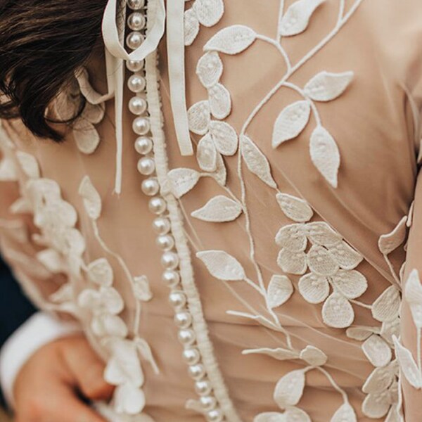 Ivory Elastic Bridal Button Loops - Etsy