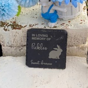 Personalised Engraved Slate Rabbit Pet Memorial Grave Marker Plaque ...
