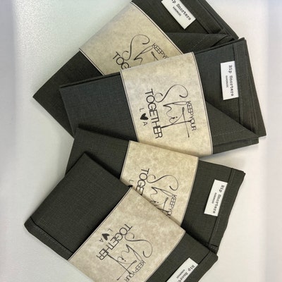 Linen Handkerchief SMALL Men and Women Brown Blue Navy Check Gingham ...