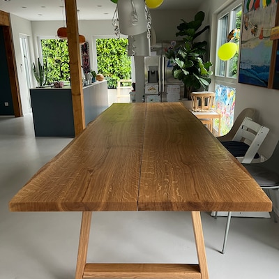 Solid Oak Wood Table Top 3m With X Oak Legs, Oak Table - Etsy