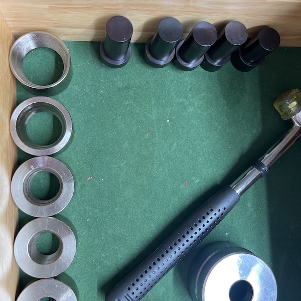 Self Centering Coin Ring Punch Set, No Spacers 6 Punch Size Coin ...