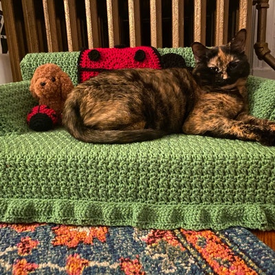 Kitty Cat Couch, Crochet, Small Dog or Cat Bed, Made to Order With Free ...