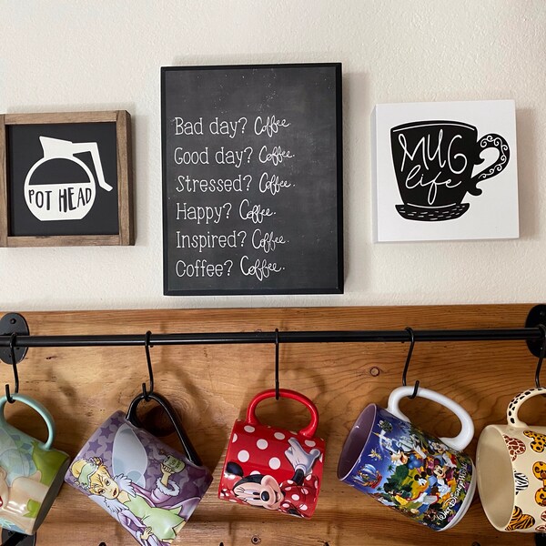 Pot Head Sign / Coffee Sign / Kitchen Sign / Coffee Bar Decor - Etsy