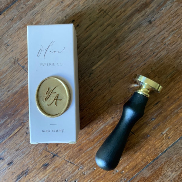 Personalized Calligraphy Script Monogram Oval Wax Seal Stamp: Custom ...