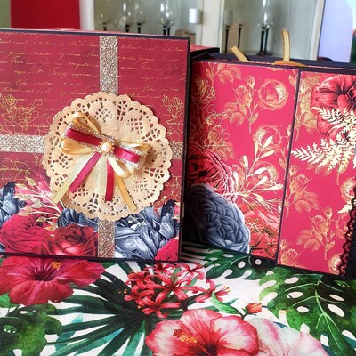 Black Red and Gold Floral Bouquets Clipart, Digital Instant Download ...