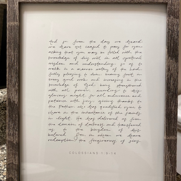 Psalm 23 Handwritten Art Print, Bible Verse Wall Art, Christian Gifts ...