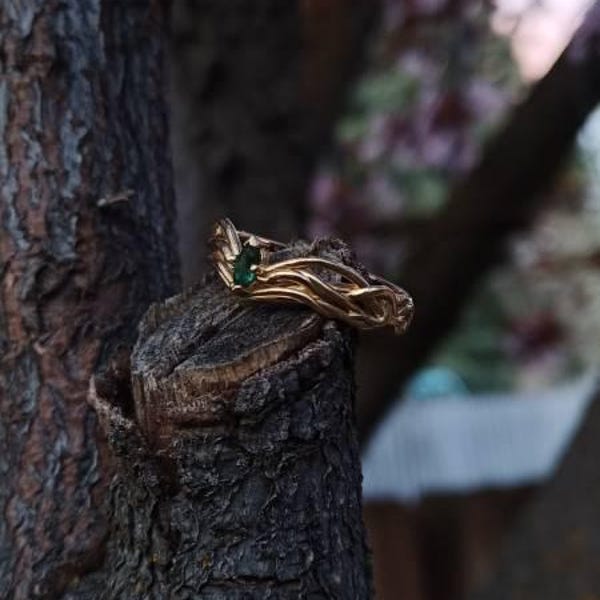 Gold Elvish Crown Ring - Fantasy Wedding Ring - Celtic Dainty Promise ...