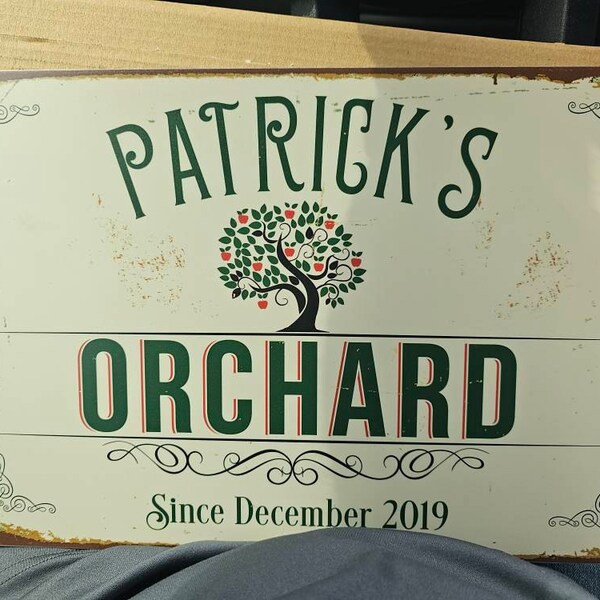ORCHARD SIGN, Personalized Orchard Sign, Orchard , Outdoor Sign, Custom ...