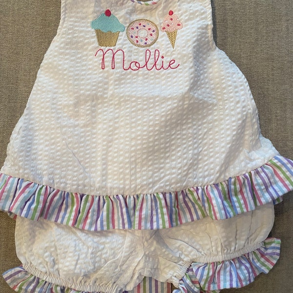 Baby Girl Swing Back Bloomer Set With Zoo Theme, Party Animal Birthday ...