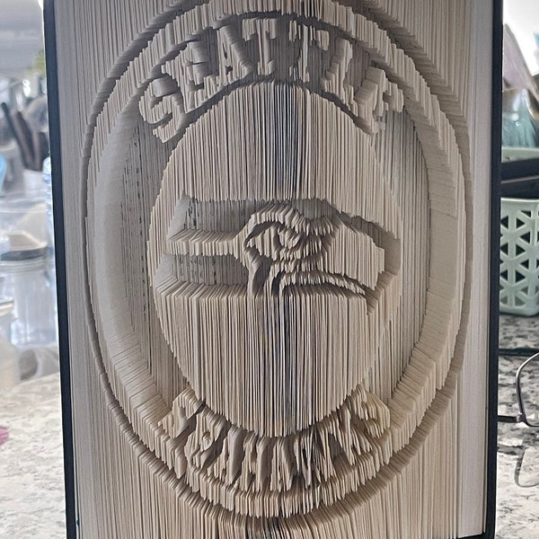 NFL Seattle Seahawks: Book Folding Pattern, Instruction DIY Folded Book ...