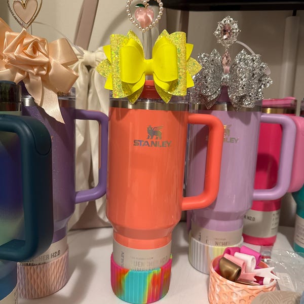 Royal Blue Stanley Tumbler Bow Straw Topper Navy Blue Stanley Cup Bow ...