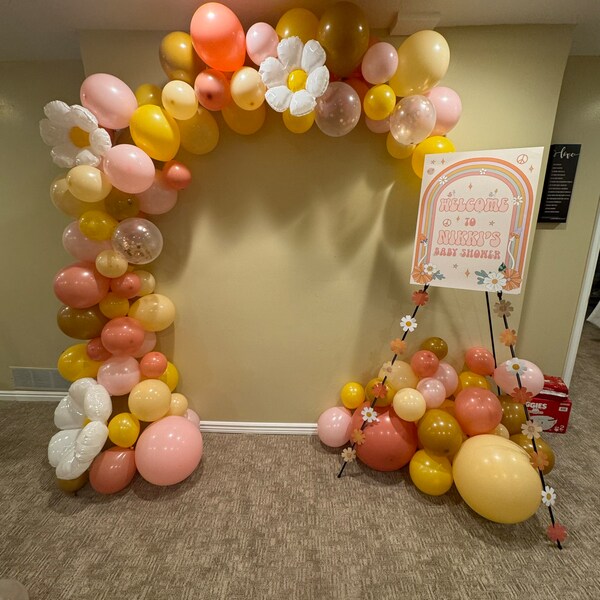 Groovy Retro Baby Shower Bundle, Editable Girl Baby Shower Package ...