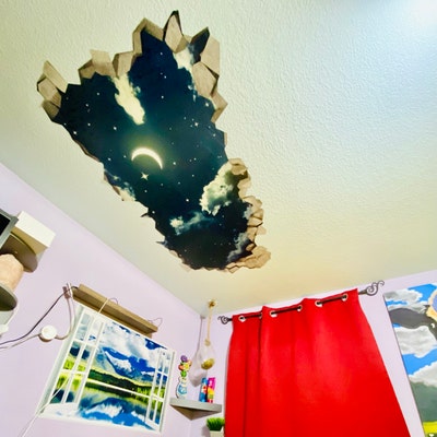 Night Sky 3D Effect Ceiling 3d Wallpaper 3d Wall Decals 3d Printed 3d ...
