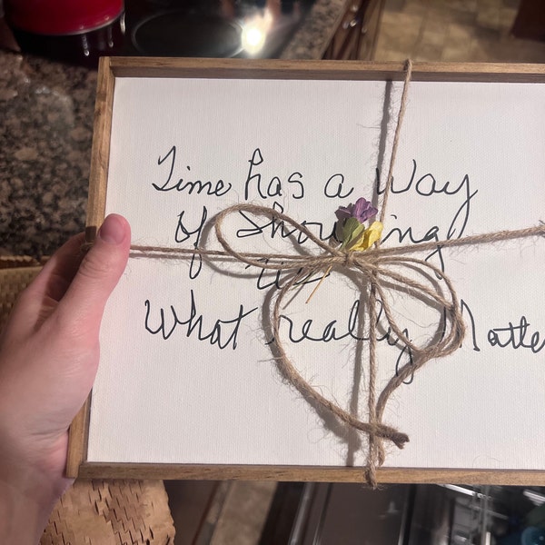 Keepsake Handwritten Frame - Freestanding or Hanging- Includes Editing ...
