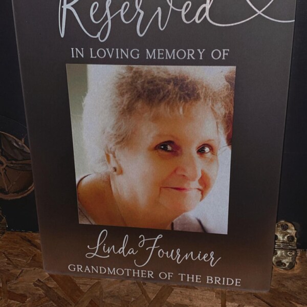 Reserved Memorial Sign, Personalized Memorial Plaque, in Loving Memory ...