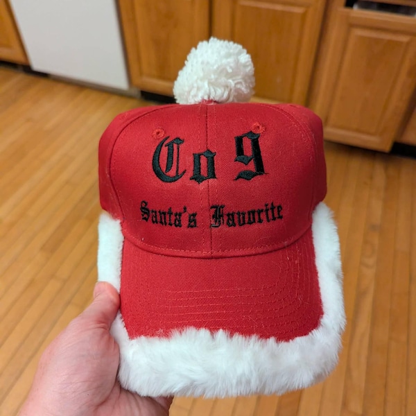 Santa Baseball Hats Youth Size Adult Size Custom Embroidered Small ...