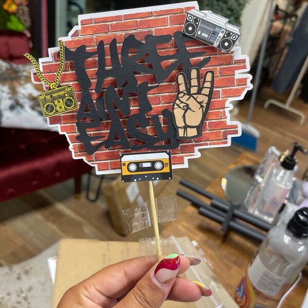 TWO LEGIT to QUIT Cake Topper Cupcake Toppers Boom Box 90s Themed I ...