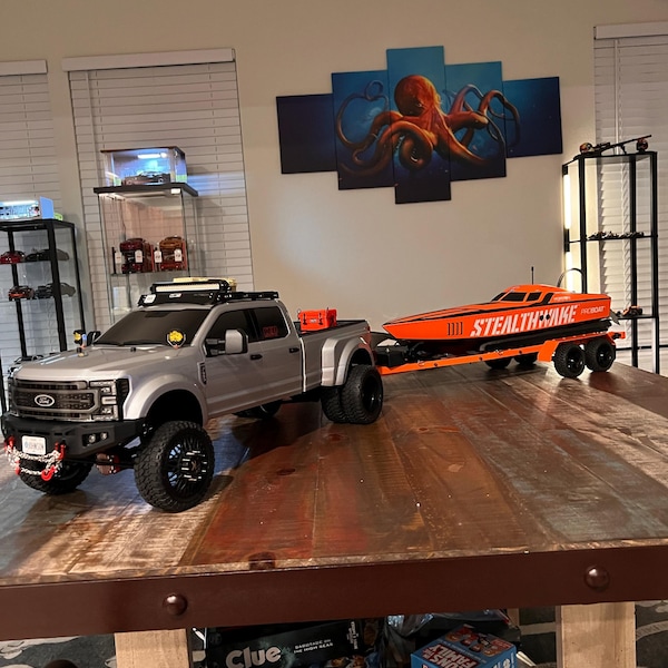 1/10 Scale Gooseneck RC Flat Bed Trailer W/lights and Leaf Spring ...