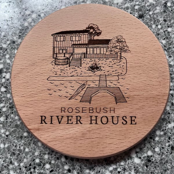 Custom Wooden Personalized Coasters Gift Set for Her | Engraved ...