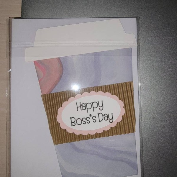Boss Day Gift, Coffee Cup Gift Card Holder, Bosses Day Card, Boss Day ...