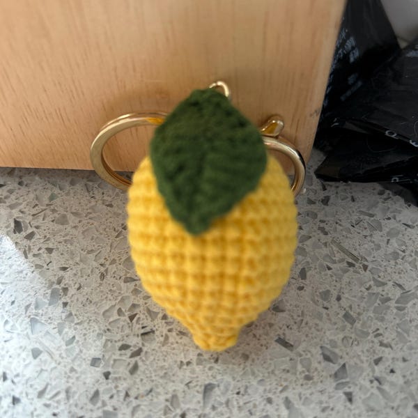 Handmade Crochet Mini Lemon Keychain - Cute Bag Charm - Etsy